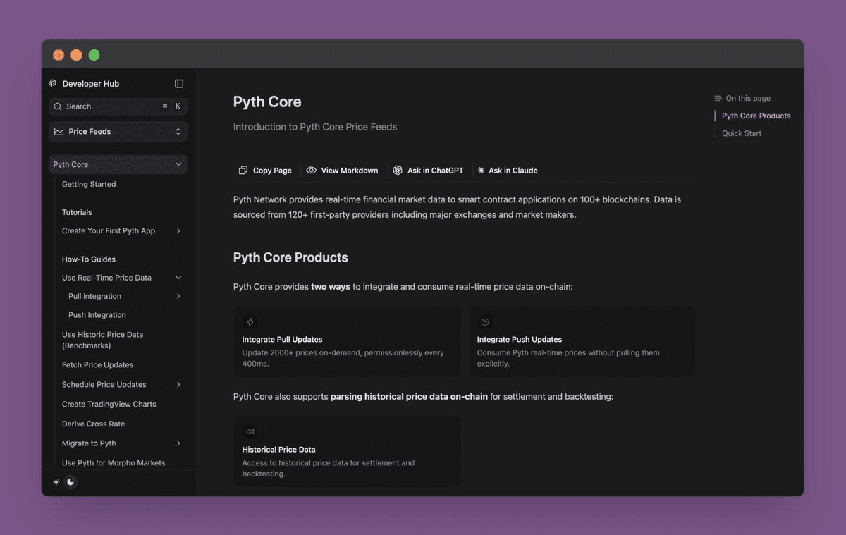 Pyth Network Launches Refreshed Documentation with Built-in AI Assistant