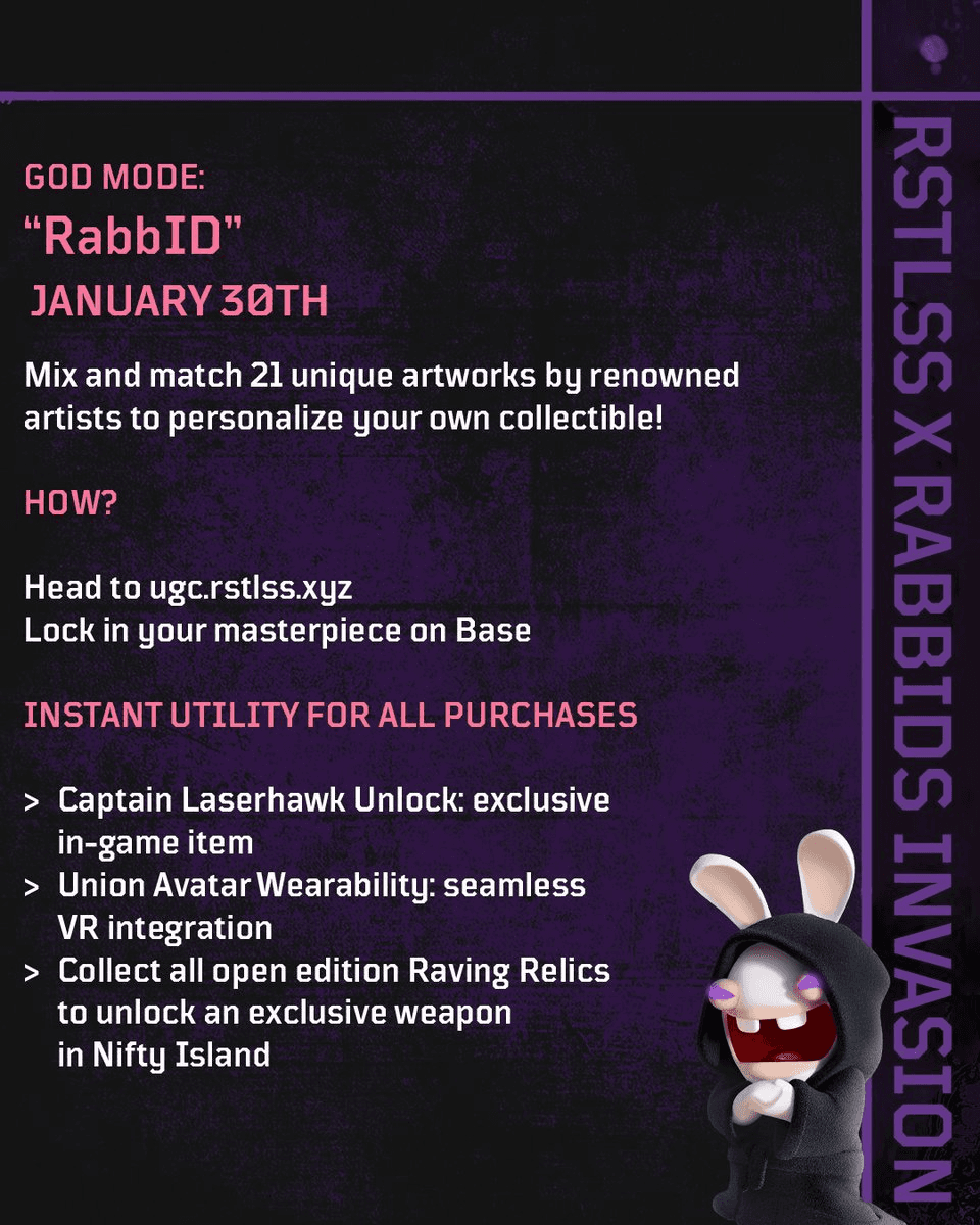 Ubisoft's Rabbids x RSTLSS Launch on Base Blockchain