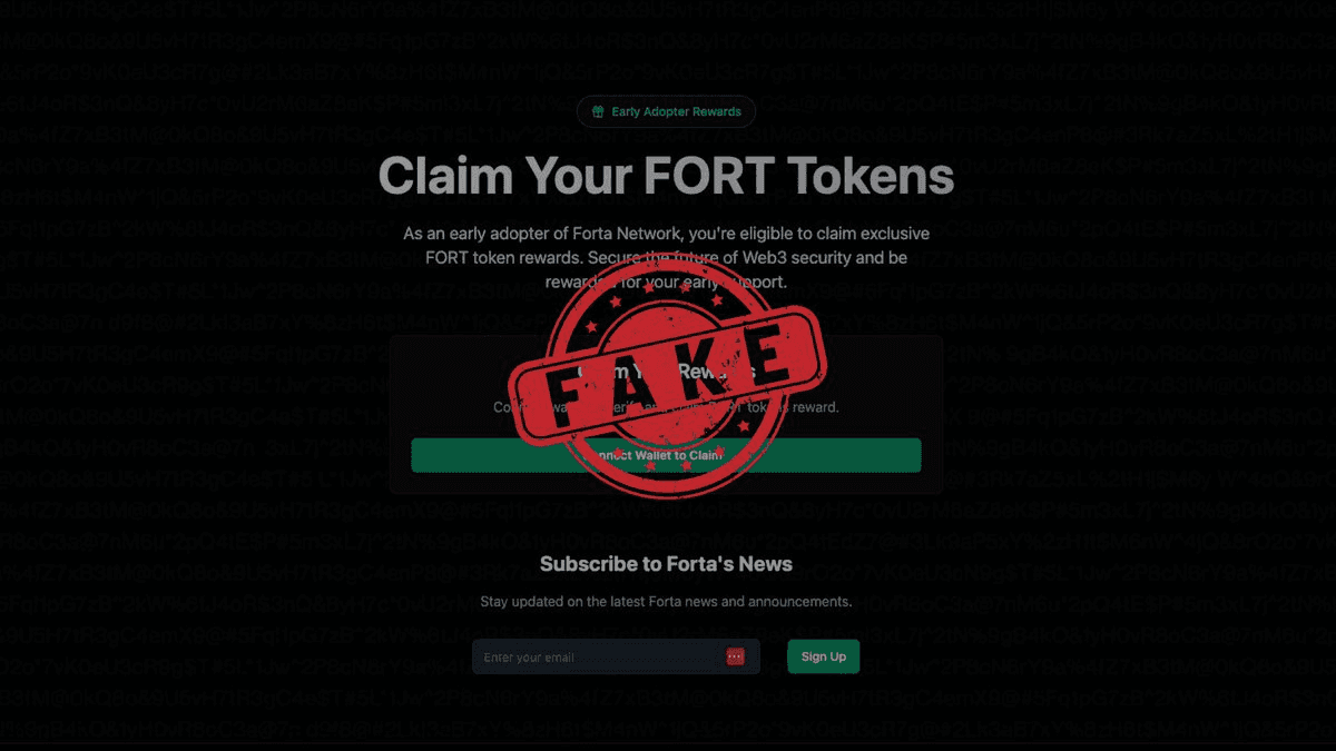 Multiple Fake FORT Token Claim Pages Reported as Scams