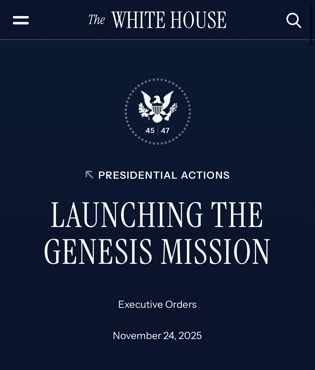 🏛️ White House Genesis Mission
