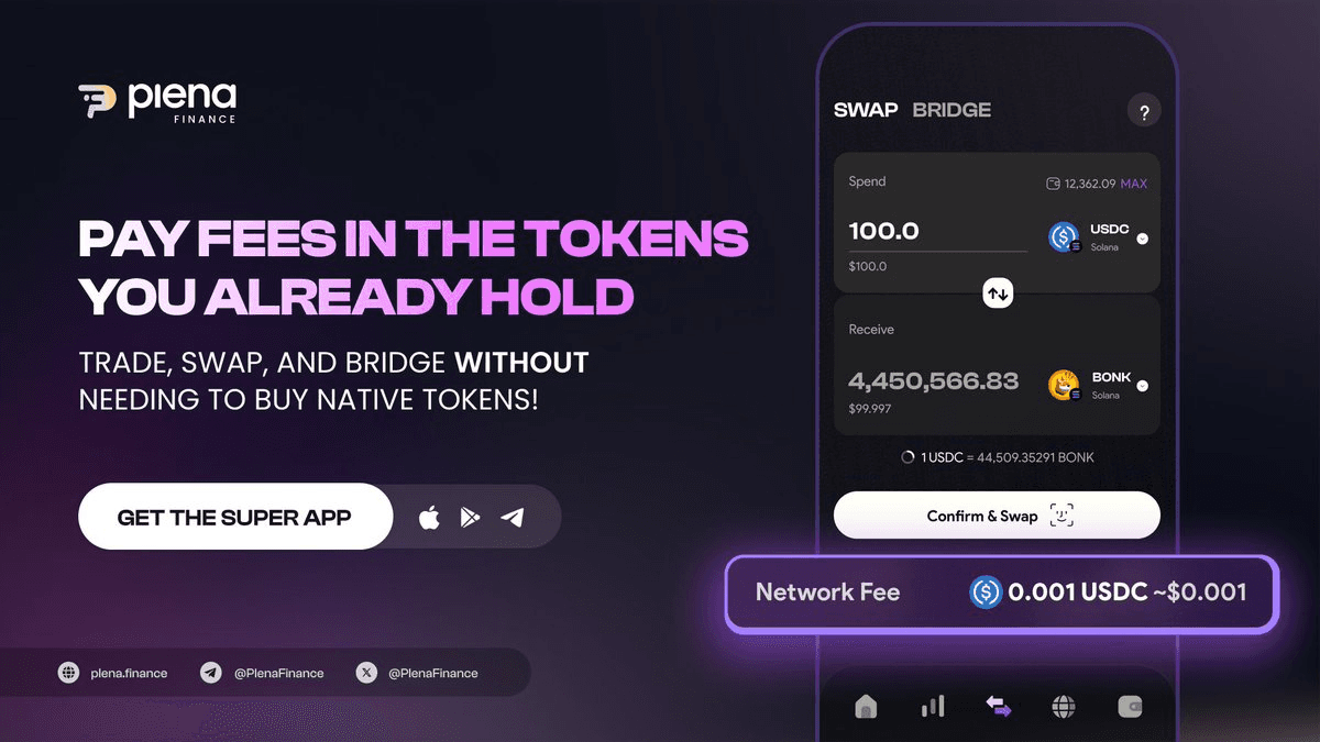 Plena Finance Introduces Token-Agnostic Gas Fee Payments