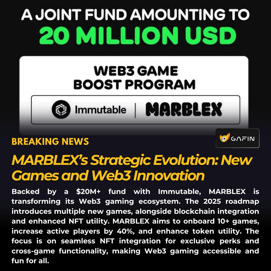 MARBLEX Announces $20M Gaming Fund and 2025 Roadmap with Immutable