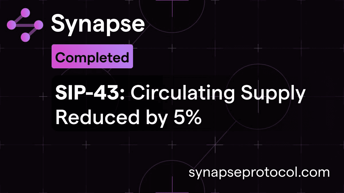 Synapse Protocol Completes SIP-43 Token Buyback