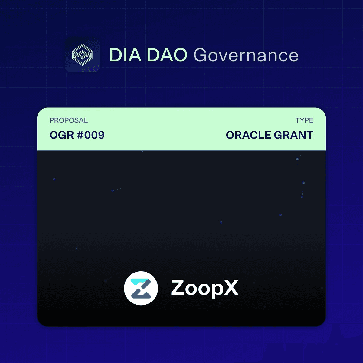 DIA DAO Opens Oracle Grant Vote for ZoopX