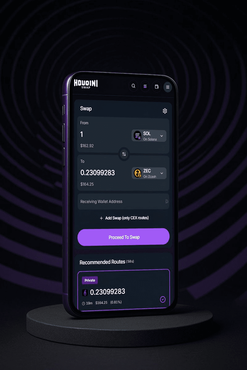 🔒 Houdini Swap Launches $ZEC Privacy Market Amid $2.2B Crypto Theft Crisis