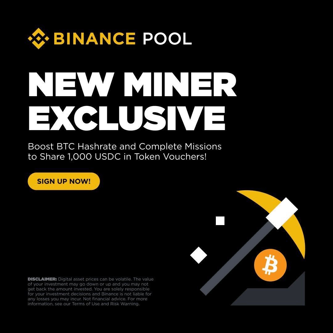 Binance Pool Launches Mining Incentives for Newcomers