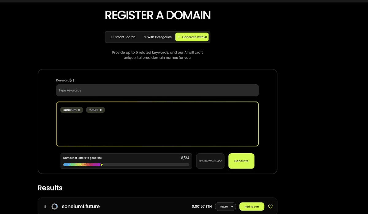 ZNS Launches AI-Powered .FUTURE Domains on Soneium Network